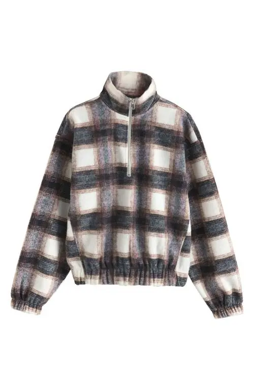 NEXT Plaid Quarter-zip Sweatshirt