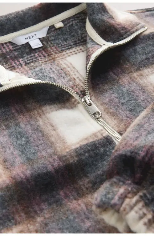 NEXT Plaid Quarter-zip Sweatshirt
