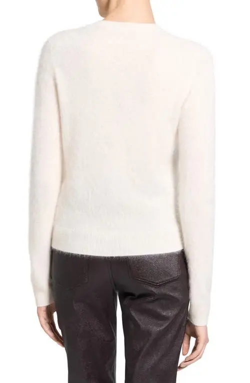 Theory Brushed Cashmere Cardigan - Ivory