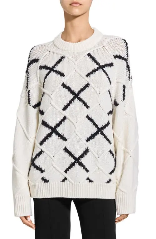 Theory Argyle Merino Wool Sweater
