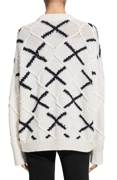 Theory Argyle Merino Wool Sweater
