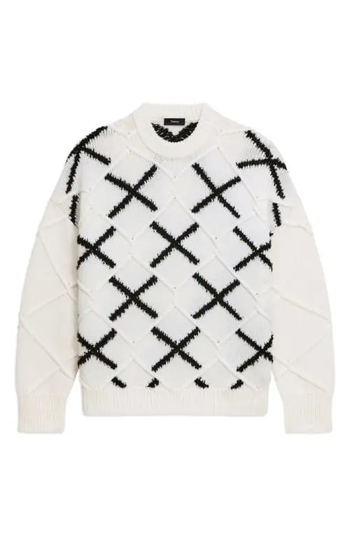 Theory Argyle Merino Wool Sweater