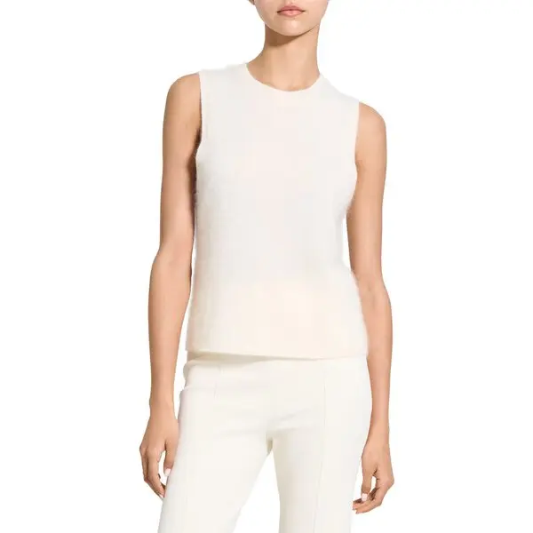 Theory Cashmere Sleeveless Sweater - Ivory