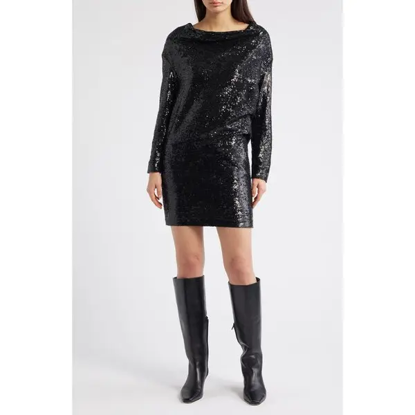BOSS Sequin Long Sleeve Dress