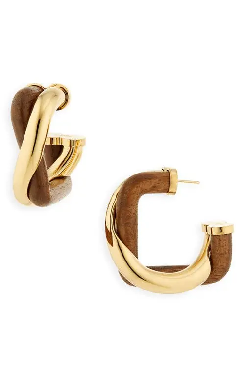 Jacquemus Les Boucles Doppio Hoop Earrings - Gold/brown 282