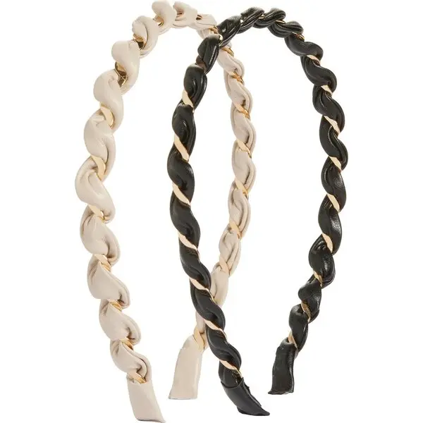 Tasha 2-pack Twisted Headbands - Black Taupe
