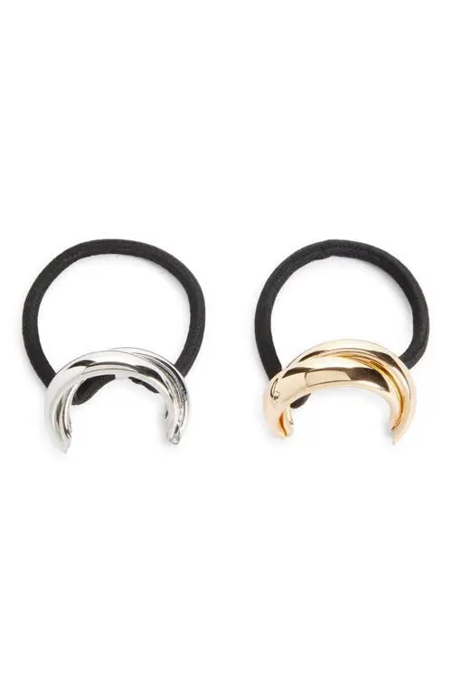 Tasha Metal Ponytail Holders Set Of 2 - Silver/gold Assorted