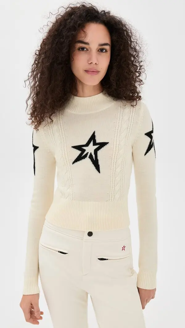 Perfect Moment Cable Knit Under Layer Sweater - Snow White