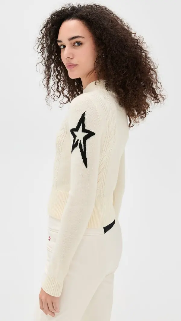 Perfect Moment Cable Knit Under Layer Sweater - Snow White