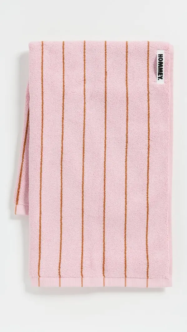 HOMMEY Striped French Terry Bath Mat