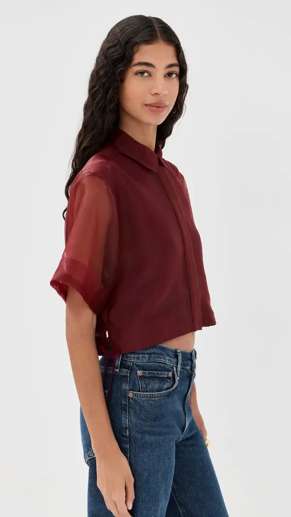 Simkhai Ryett Short Sleeve Crop Shirt