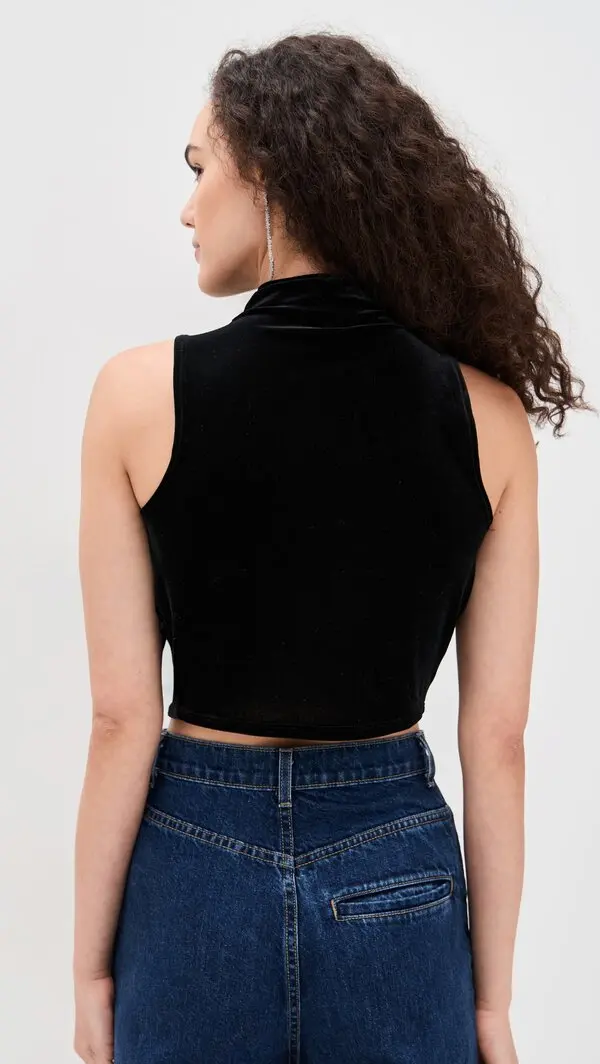 LE BOP Mel Velvet Top - Black