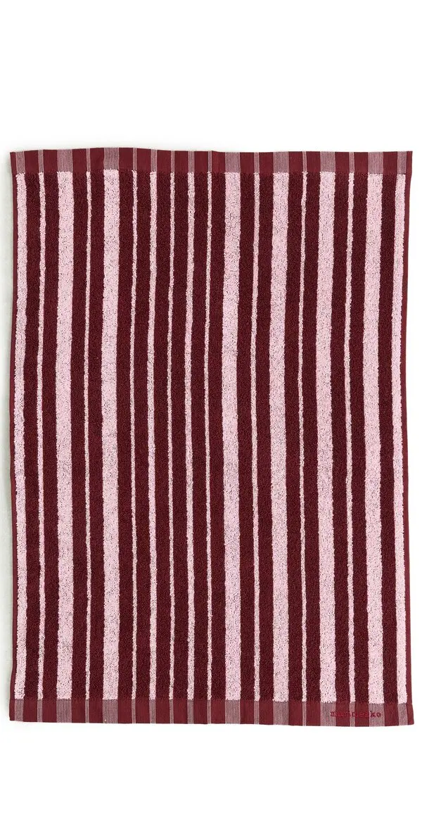 Marimekko Raide Hand Towel - Burgundy Stripe