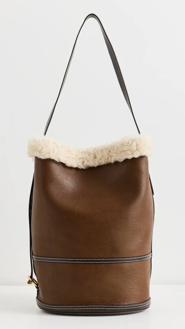 Ralph Lauren Shearling Sling Bucket Bag