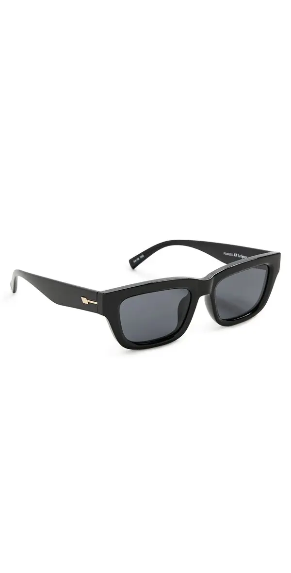 Le Specs Le Castle Rectangle Sunglasses - Black