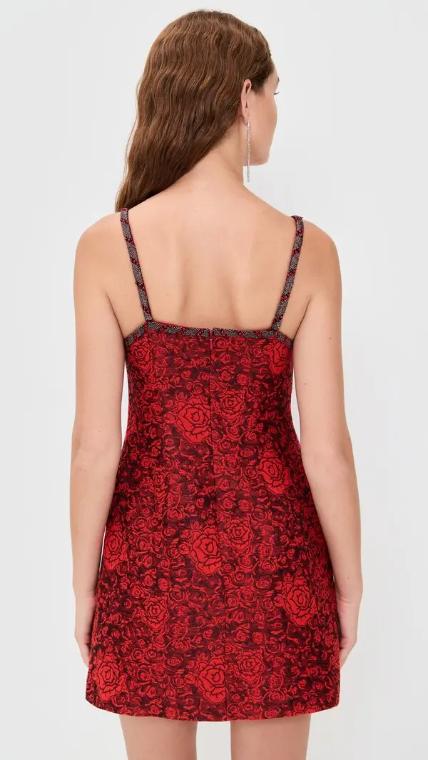 Saloni Floral Jacquard Mini Dress
