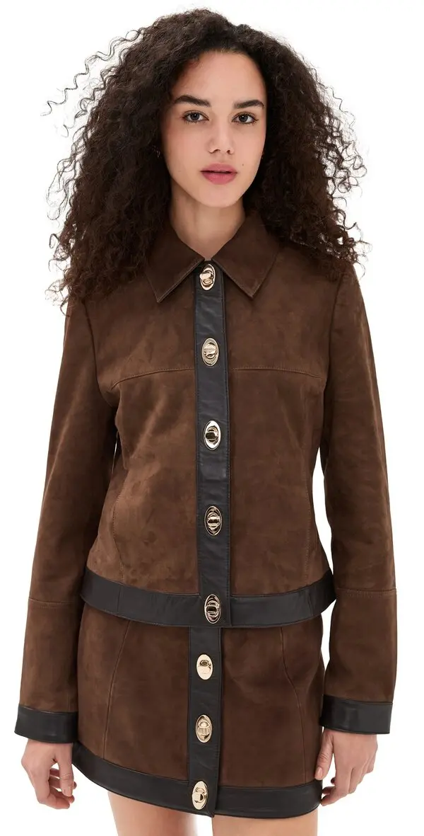 Retrofete Nanna Leather Jacket - Chocolate/tobacco