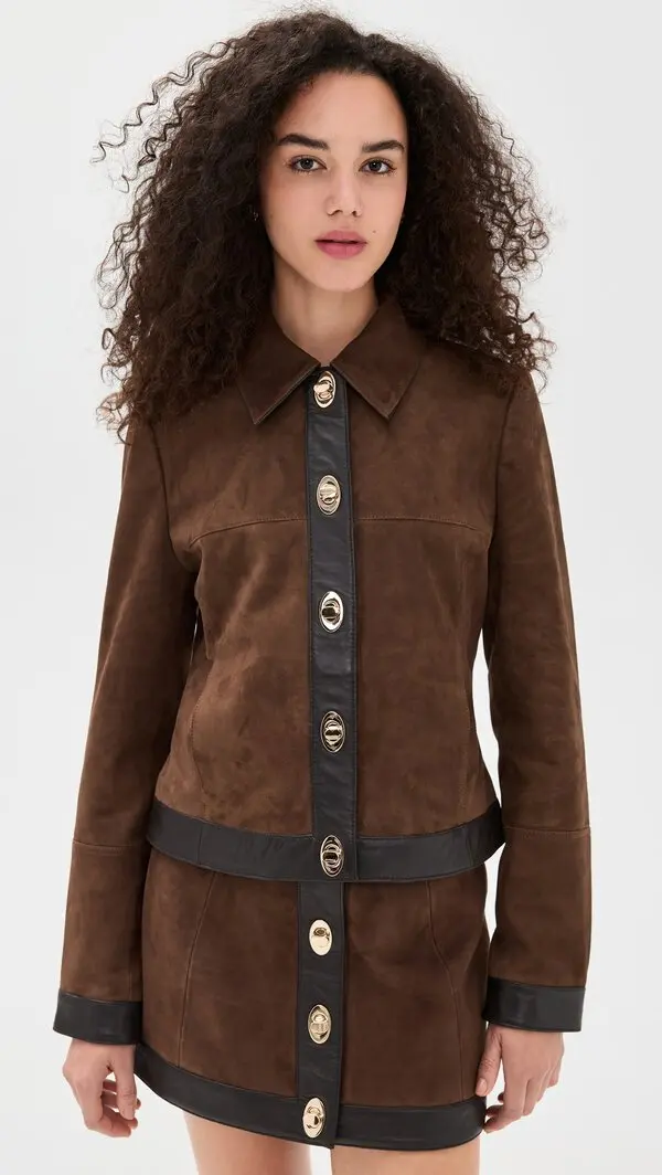 Retrofete Nanna Leather Jacket - Chocolate/tobacco