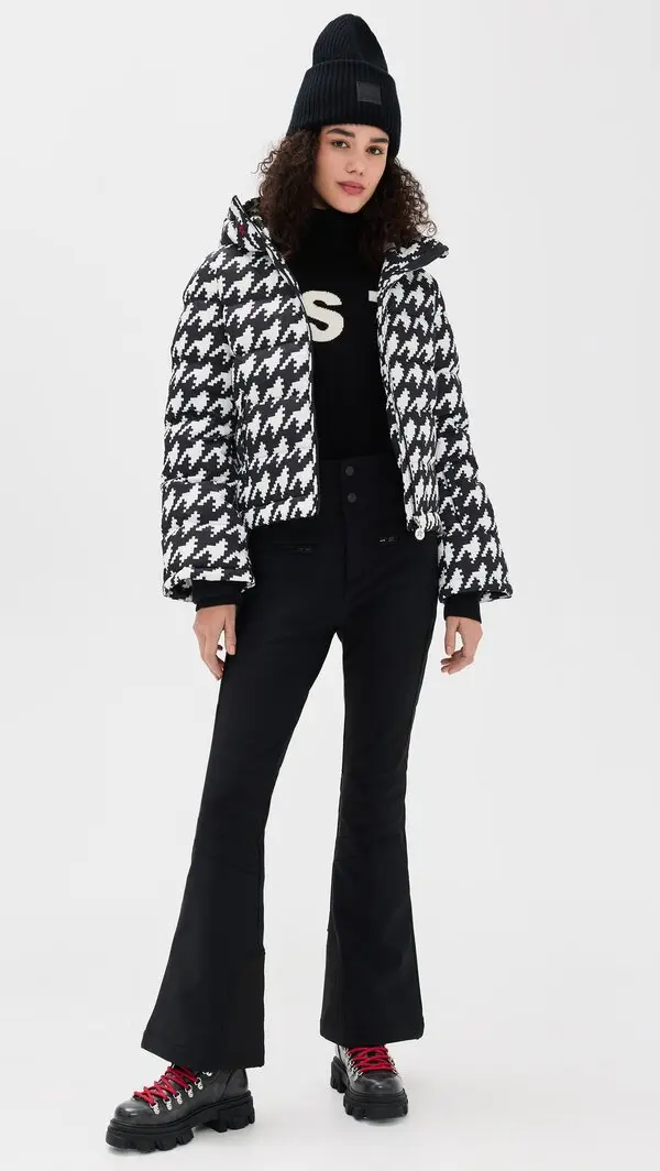 Perfect Moment Houndstooth Ski Jacket - B&w Houndstooth