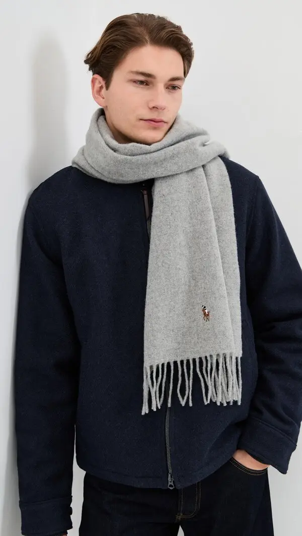 Polo Ralph Lauren Signature Italian Virgin Wool Scarf - Andover Heather