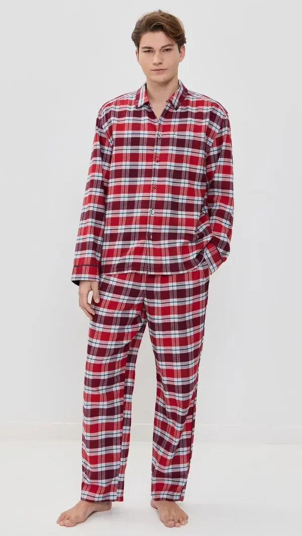 Lunya Brushed Flannel Button Up Set