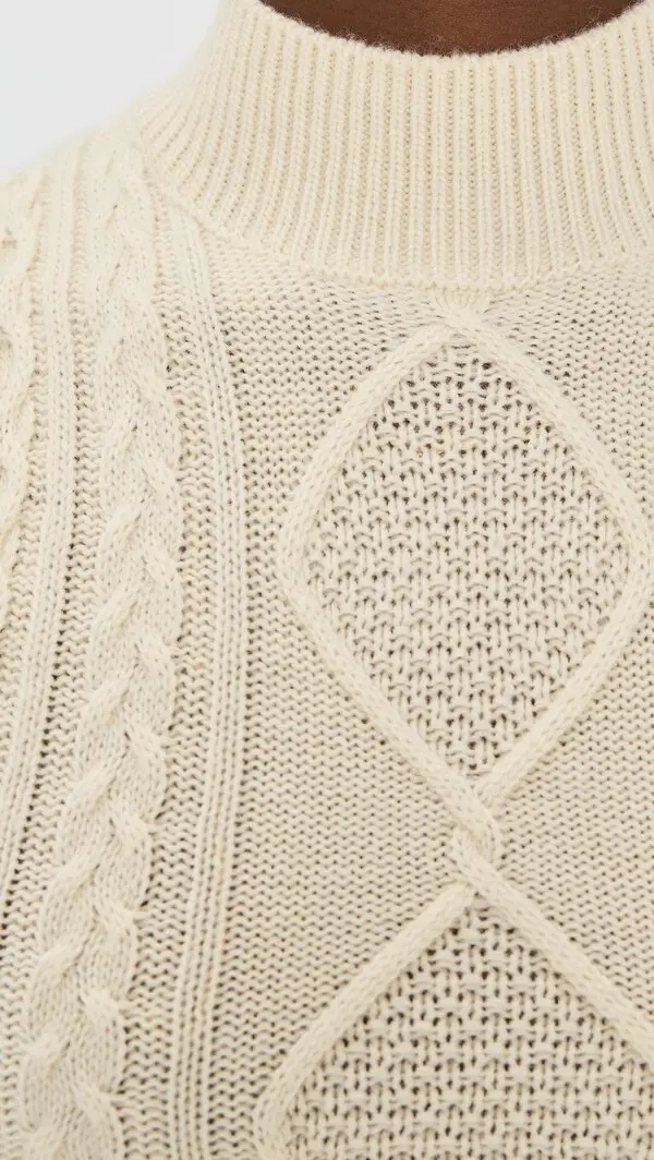 Staud Cable Knit Mini Dress - Ivory