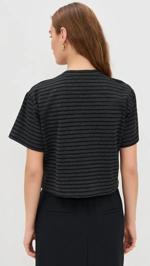 LE BOP Hazel Tee - Charcoal/black Stripe
