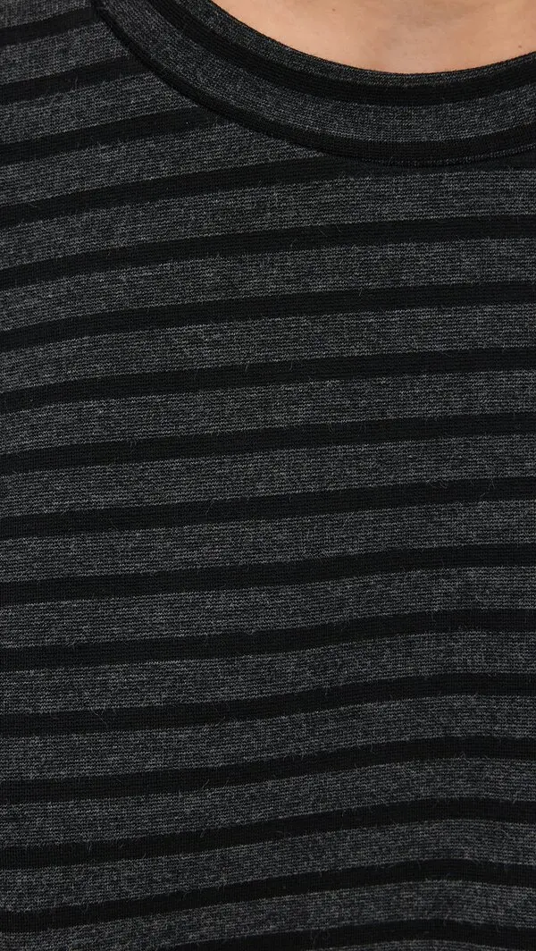 LE BOP Hazel Tee - Charcoal/black Stripe
