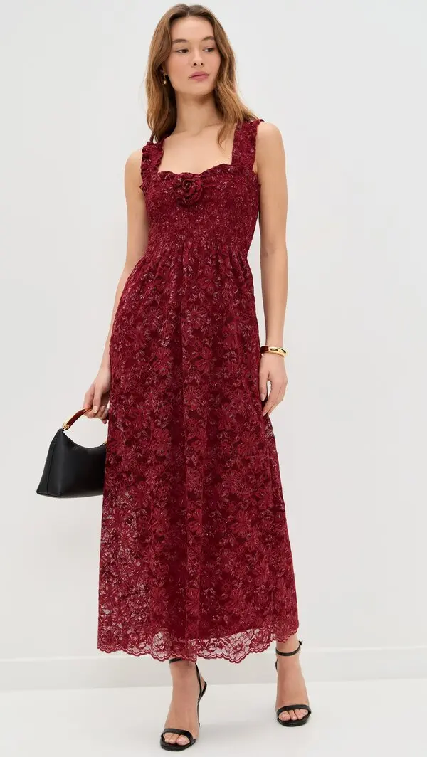 Hill House Home The Rosetta Nap Dress In Claret - 50% Off