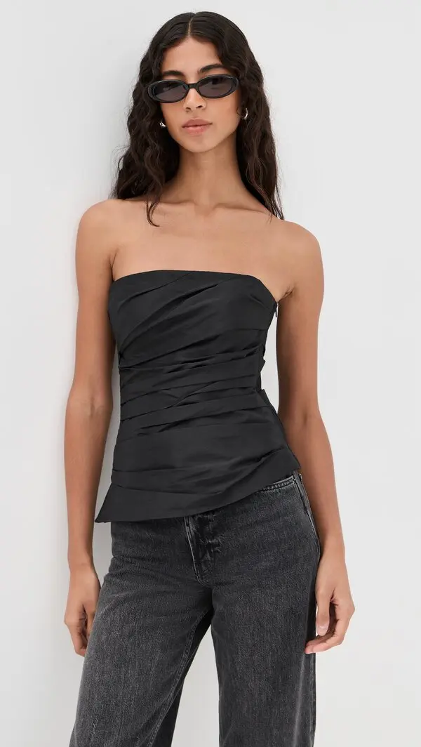 Simkhai Emerson Ruched Bustier Top