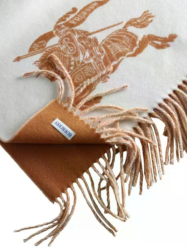 Burberry Equestrian Fringed Scarf