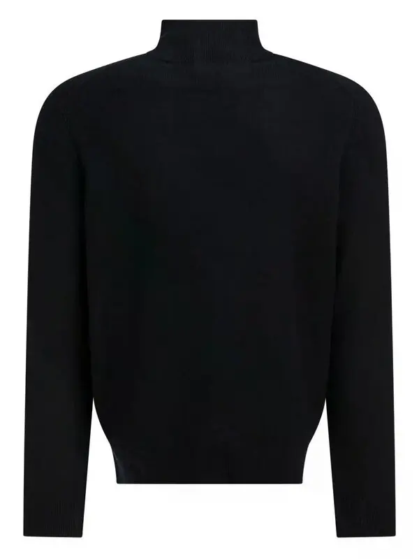 Vince High-neck Zip Sweater - Black