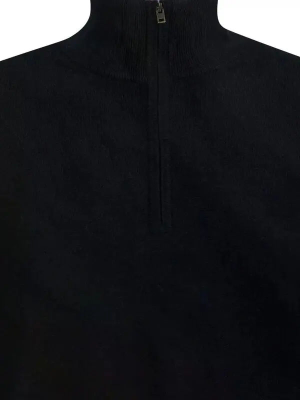 Vince High-neck Zip Sweater - Black