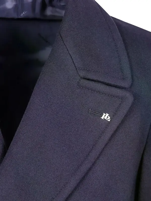 Tagliatore Long-sleeved Double-breasted Coat - Blue