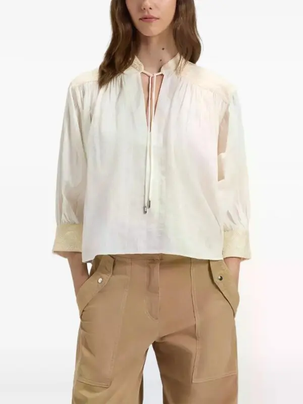 BOSS Embroidered Cotton Blouse