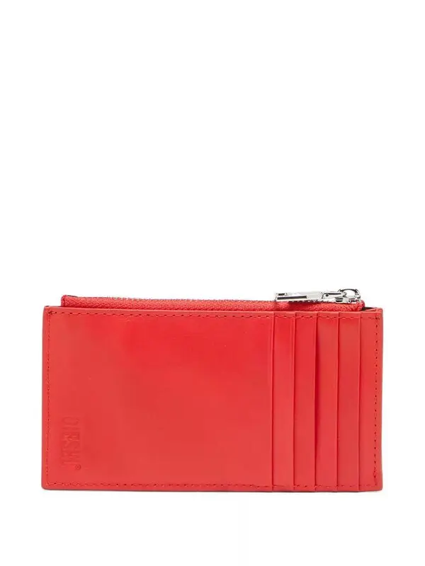 DIESEL® Logo-plaque Zip-fastening Card Holder - Red