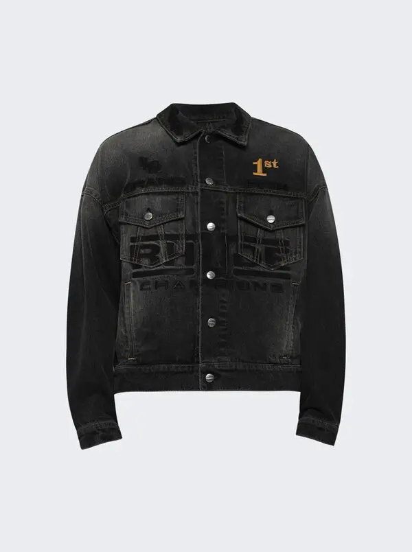 Rhude Tire Denim Trucker Jacket Agoura - Black