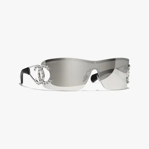 Chanel Shield Sunglasses - Silver