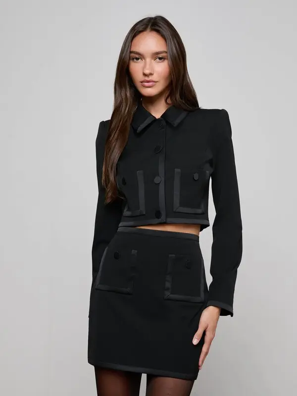 L'Agence Blythe Cropped Tailored Jacket