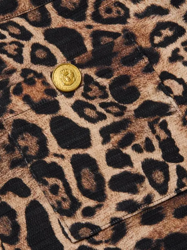 L'Agence Cyra Mini Skirt - Brown Multi Patch Leopard