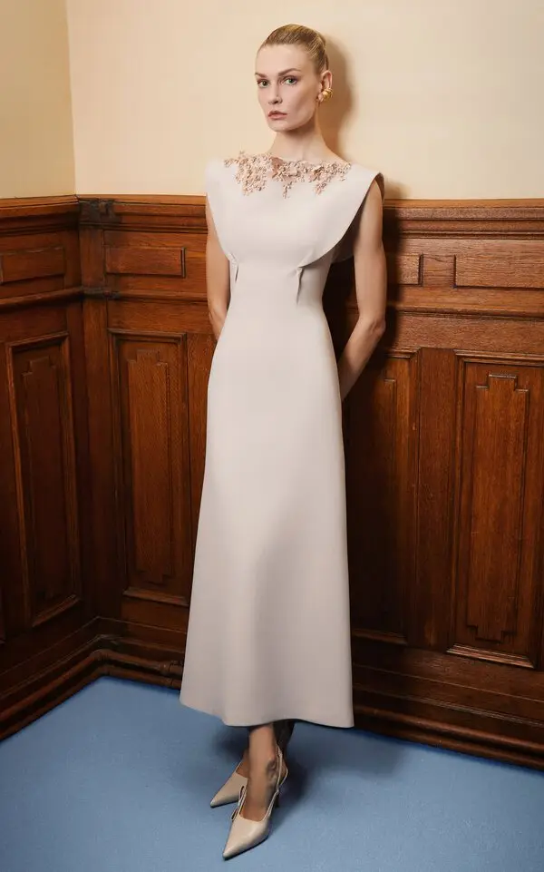 GEORGES HOBEIKA Embroidered Sculpted Gown - Off-white