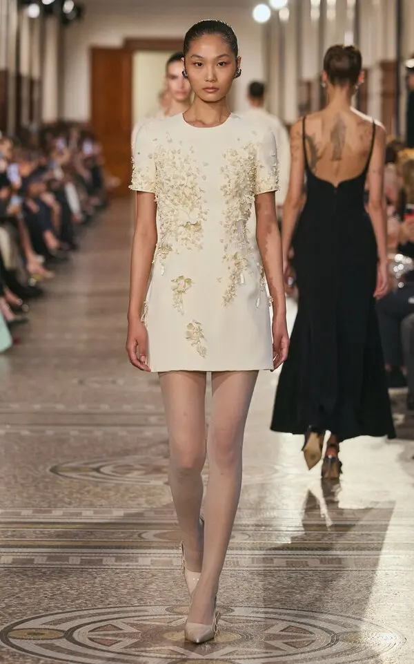 GEORGES HOBEIKA Embroidered Mini Dress - White