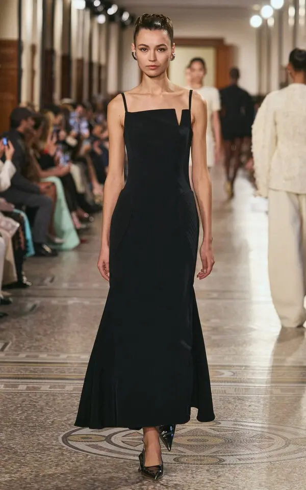 Georges Hobeika Flared Maxi Dress - Black | Editorialist