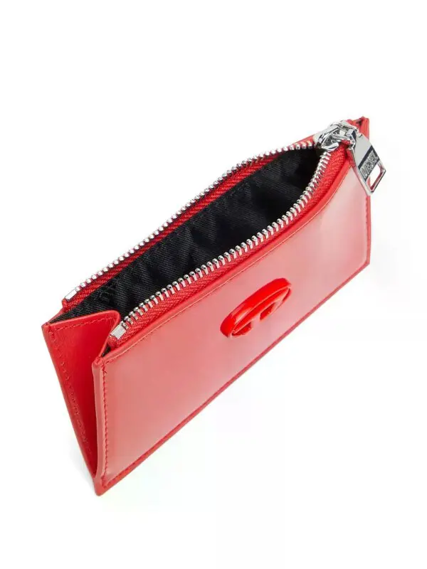 DIESEL® Logo-plaque Zip-fastening Card Holder - Red