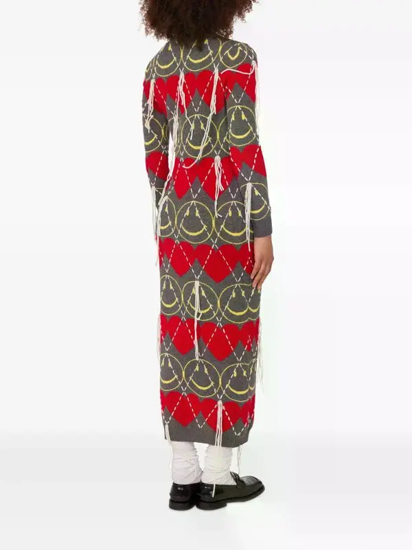 Moschino Heart And Smiley Pattern Midi Dress