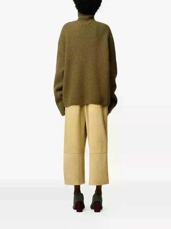 AMI Paris Funnel-neck Wool Sweater - Green