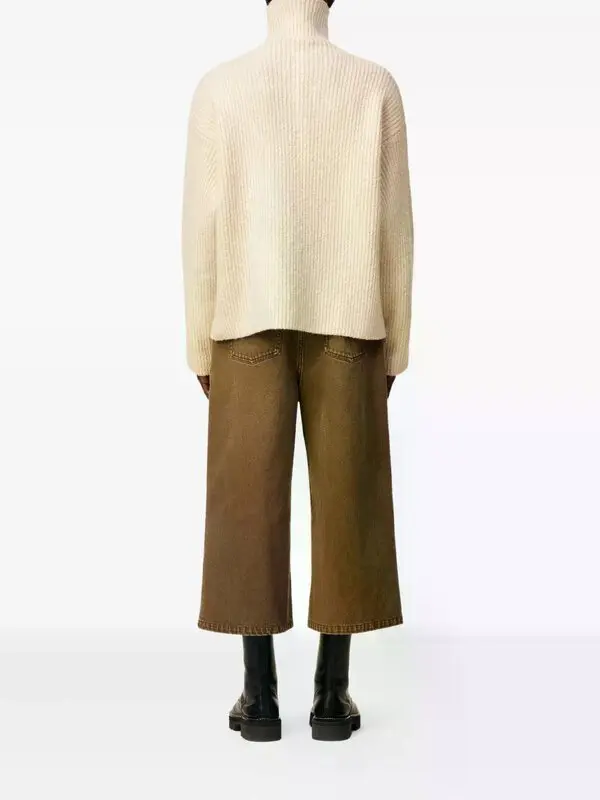 AMI Paris Funnel-neck Wool Sweater - Neutrals