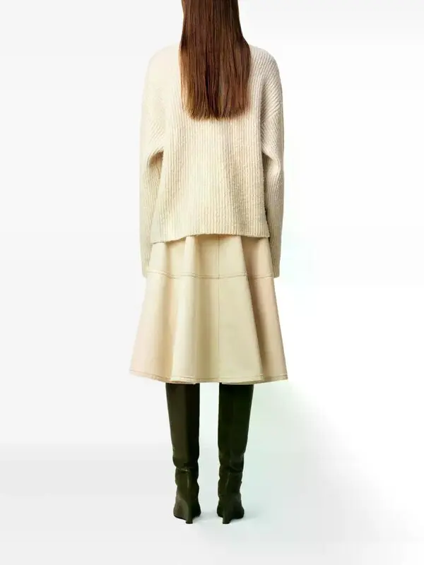 AMI Paris Funnel-neck Wool Sweater - Neutrals