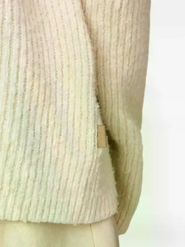AMI Paris Funnel-neck Wool Sweater - Neutrals