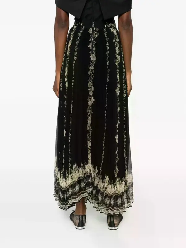 Alice + Olivia Katz Floral Pleated Maxi Skirt